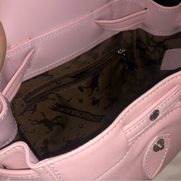 Longchamp | Bags | Longchamp Pink Le Pliage Cuir Leather Small Backpack ...